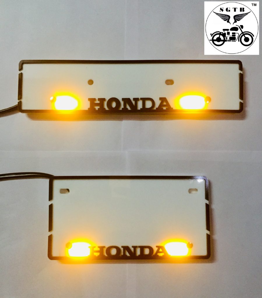 LED Number Plates with Indicator Light for Honda Activa Scooty & Bikes ...