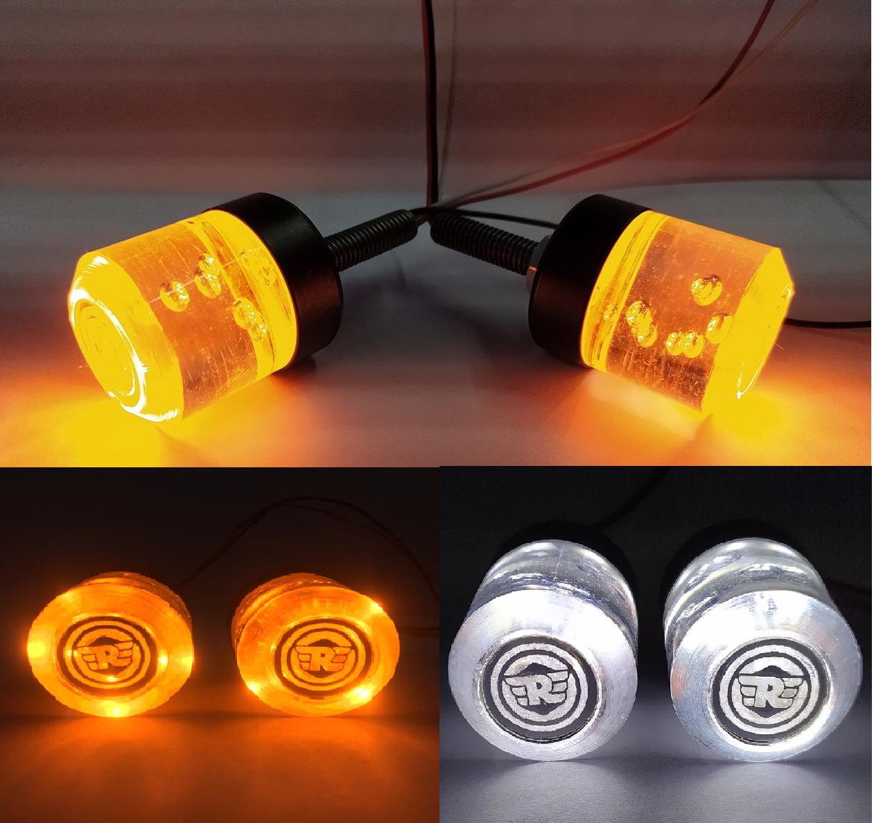 Crystal Handle Weight Bubble Indicators for Royal Enfield Models (White ...